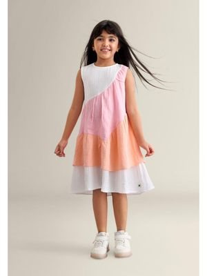 Buy My Milestones Pure Cotton Double Cloth Candice Colorblock Dress (4 ...