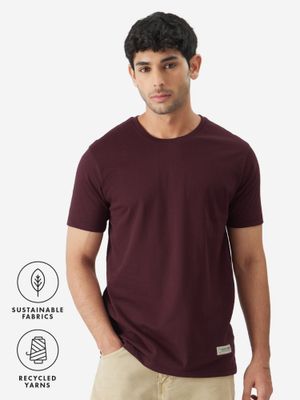 Buy The Souled Store Solids Wine Red Men T-Shirt Online