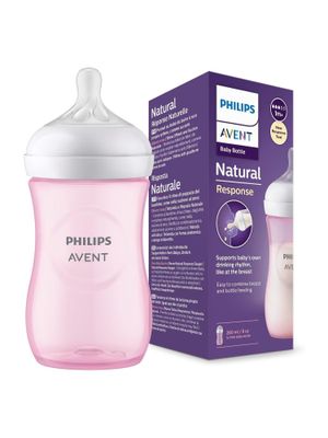 Buy Philips Avent Pink Natural Response 260 Ml Feeding Bottle Online