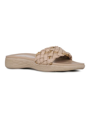 Buy Inc.5 Women Beige Solid Round Toe Casual Flats (EURO 36) Online