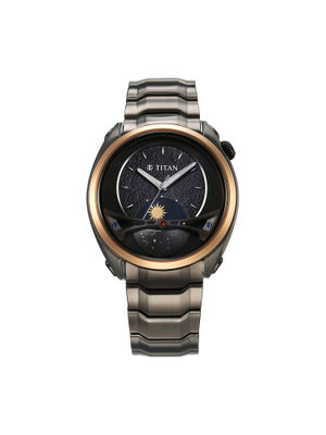Buy Titan Stellar Analog Black Dial Watch for Men 10010KM01 (Large) Online