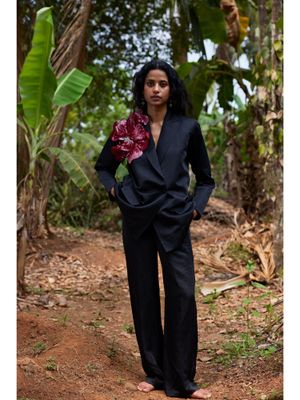 Buy Twinkle Hanspal Blazer and Pant with 3D Flower Detailing (Set of 2 ...