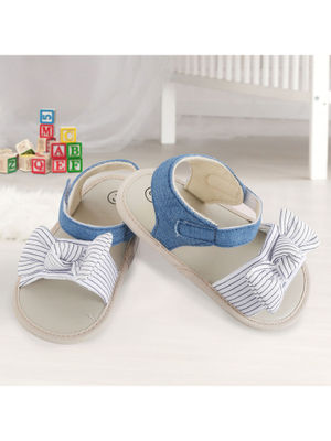Buy Baby Moo Striped Blue Booties Online