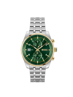 Buy Boss Skytraveller Qtz Fashion Chrono Green Round Dial Mens Watch ...