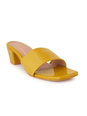 SCENTRA Heels : Buy SCENTRA Solid Mustard Block Heel Online | Nykaa Fashion
