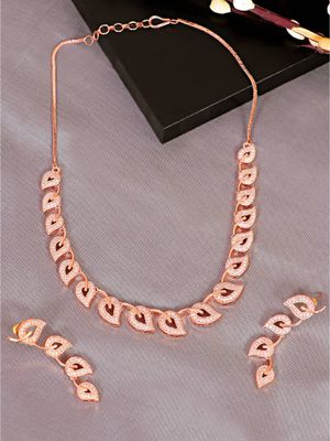 Crunchy Fashion Jewellery Sets : Buy Crunchy Fashion Rose-Gold Leaf ...