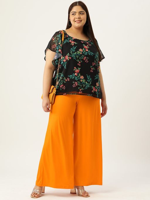 orange flared palazzo