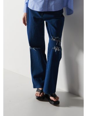 Buy SOTBELLA Slashed Pocket Ripped Jeans Online