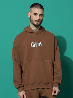 Buy Griffel Island Bird Oversized Brown Hoodie (S) Online