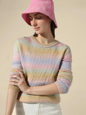 Buy ONLY Multi-Color Rib-Knit Pullover Sweater Online