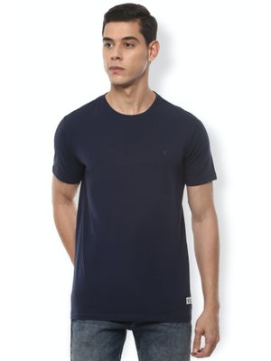 Van Heusen T-Shirts : Buy Van Heusen Men Navy Solid T-Shirt Online | Nykaa Fashion