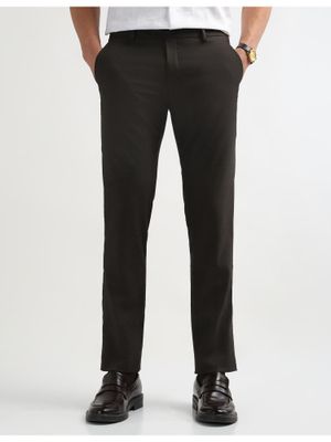 Buy Arrow Mens Brown Heathered Mid Rise Trouser (30) Online