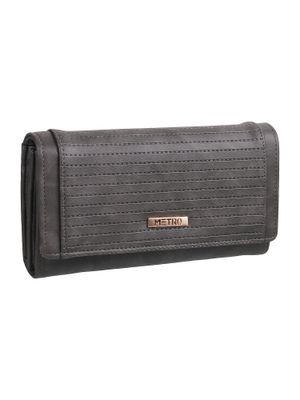 Buy Metro Solid-Plain Grey Wallet Online