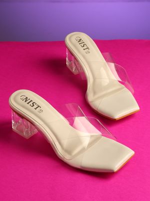 Buy GNIST White Cross Strap Transparent Block Online