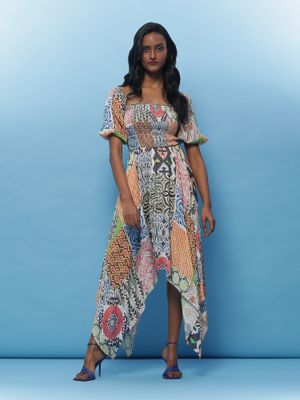 Buy Label Ritu Kumar Multicoloured Elizabeth Maxi Dress (L) Online