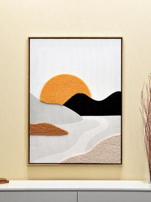 Buy At Home by Nilkamal Sunset Tufted Canvas Wall Painting (Brown ...