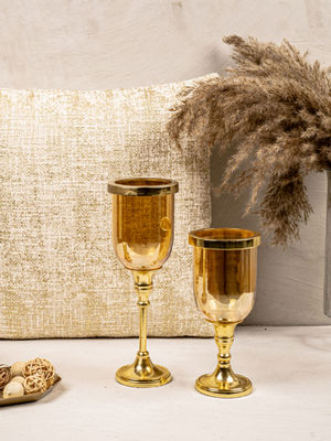 Buy The 7 DeKor Glass Hurricane Pair Online
