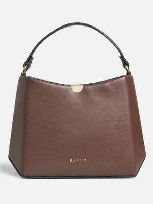 Buy Safyr Grace Brown Solid Sling Bag Online