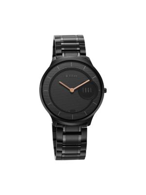 Buy Titan 1843Nm03 Edge Metal Black Dial Analog Watch for Men Online
