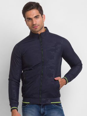 Buy Being Human Men's Navy Blue Full Sleeves Jacket Online