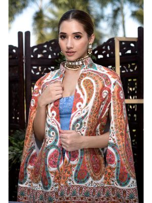 Buy NEIZA Multi-colour Paisley Design Cape Online