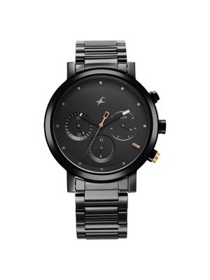 Buy Fastrack Tik Tock 4 Black Dial Stainless Steel Analog Watch ...