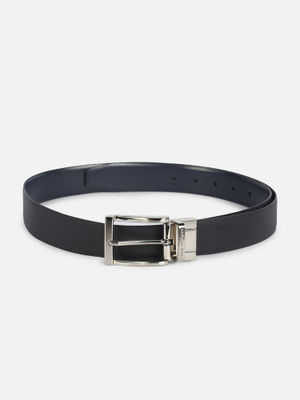Buy Louis Philippe Men Black Solid Leather Formal Reversible Belt (L ...