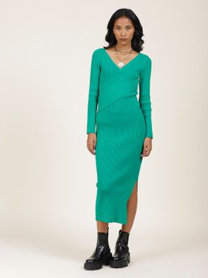 Buy Label Ritu Kumar Green Bodycon Long Dress Online