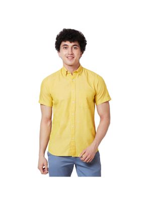 ColorPlus Formal Shirts : Buy ColorPlus Tailored Fit Self Design Yellow ...