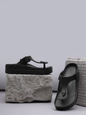 Buy Truffle Collection Black Solid Sandals Online