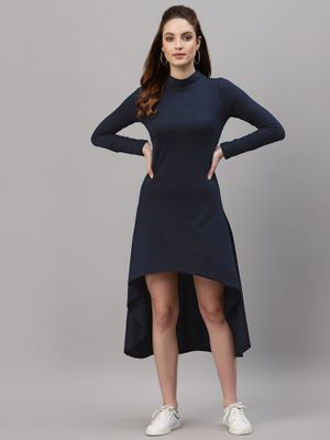 Buy RIGO Women Navy High Low Midi Dress Online