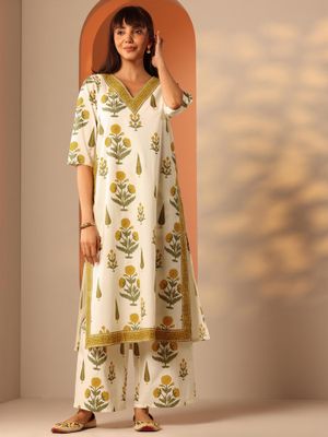 Buy Libas Yellow Floral Printed Co-Ord Set (S) Online