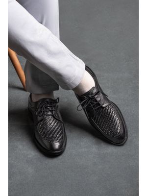 Buy La Botte Men Black Woven Design Derbies (EURO 40) Online