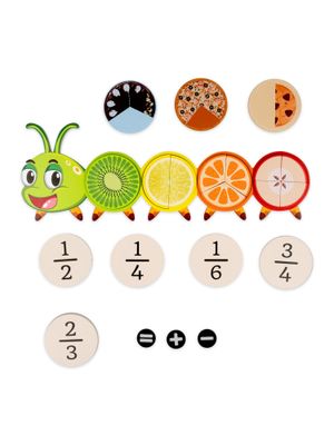 Buy JOUETS BY EDUSPARK Clever Caterpillar Fraction Learning Wooden ...