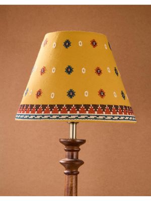 Buy Fabindia Yellow Cotton Drum Lamp Shade - M Online