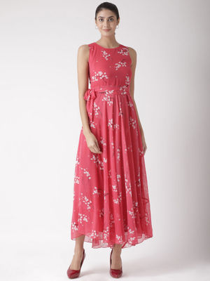 The Vanca Maxi Dresses : Buy The Vanca Women's Coral Printed Flared ...