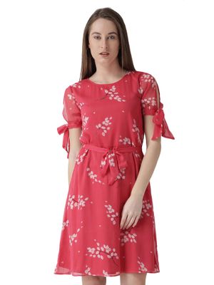 The Vanca Mini Dresses : Buy The Vanca Women's Coral Printed Flared ...