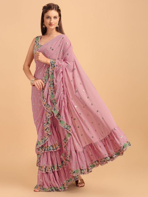 Shop Trendy Ruffled Sarees Online At Best Prices For A Stylish Look