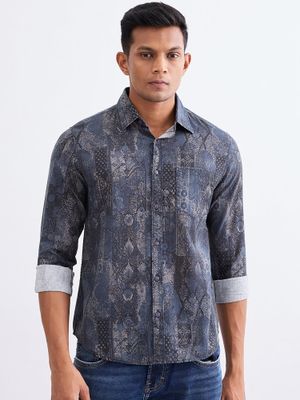 Buy Spykar Moonlight Blue Slim Fit Casual Shirt for Men (S) Online