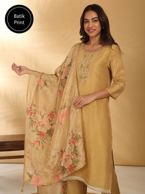 Buy Likha Pure Tissue Silk Hand Embroidered Pakistani Kurta Pant ...