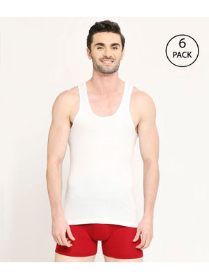 Buy VIP Mens Supreme Cotton White Vest Inner wear (Pack of 6) (XS) Online