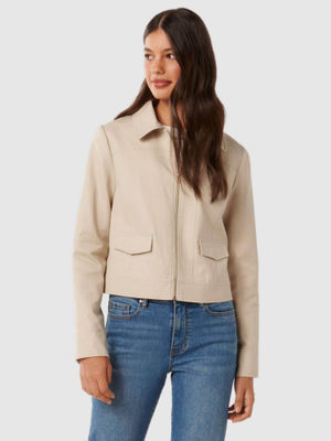 Buy Forever New Beige Solid Jacket Online