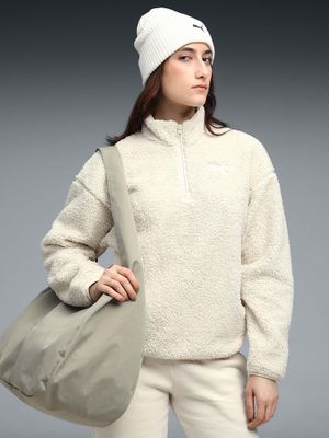 Buy Puma Cream Essentials Elevated Women Half-Zip Sweatshirt (XS) Online