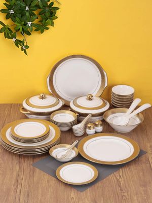 Buy CLAY CRAFT Fine Ceramic Gold Premium Dinner Set - 40 Pieces Online