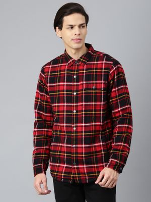 Buy WOODLAND Checks Casual Shirt Red Online