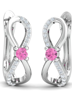 Buy KuberBox 18K Infinity Topaz Hoop Earrings for Women and Girls Online