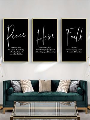 Buy The Handmade Flair Black & White Peace Hope Faith Motivational ...