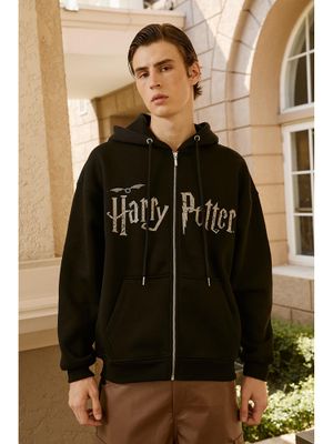 Buy Bonkers Corner Black Potterhead Zipper Hoodie for Men (XS) Online