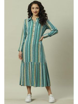 Buy Biba Blue Printed Dress Online