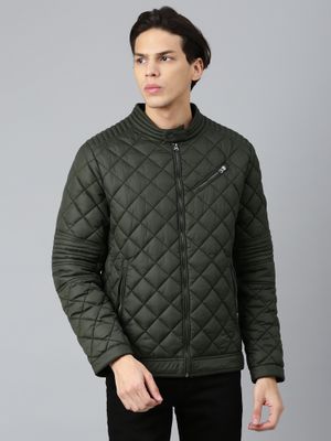 Buy WOODLAND Solid Jacket Green Online